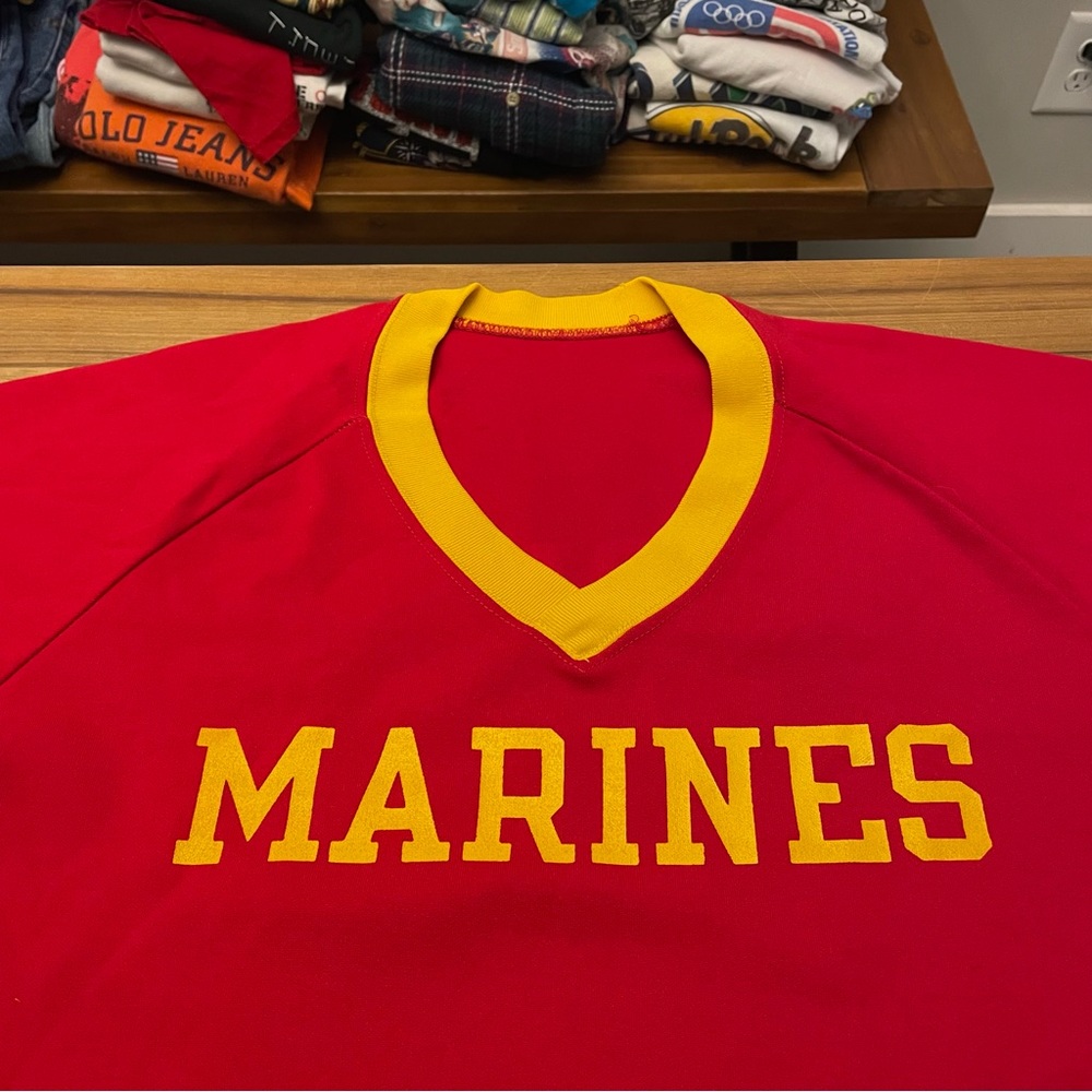 Vintage Champion 80s Marine Corps Usmc Military V Nec… - Gem